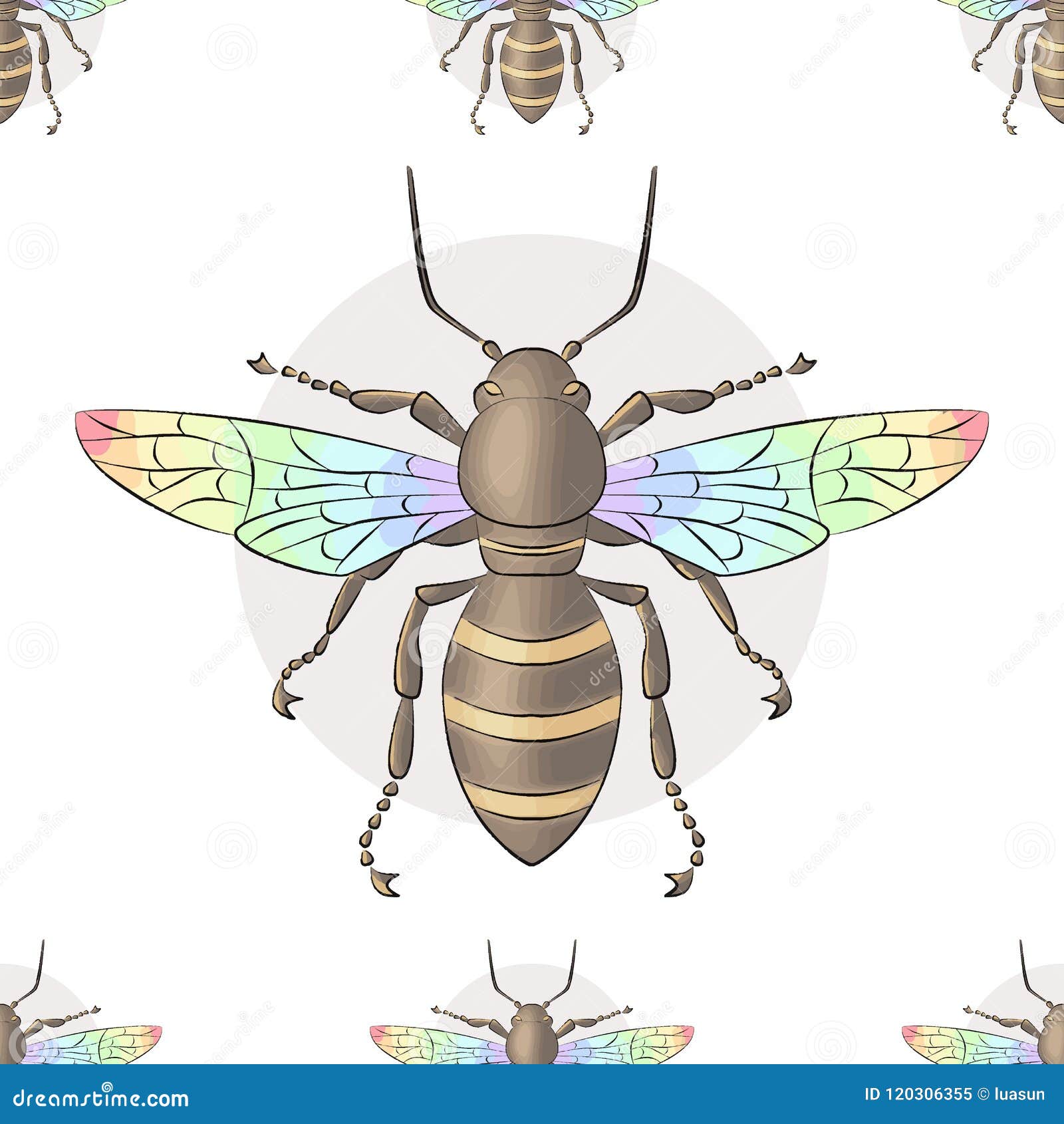Bee Honeybee pattern stock vector. Illustration of mead - 120306355