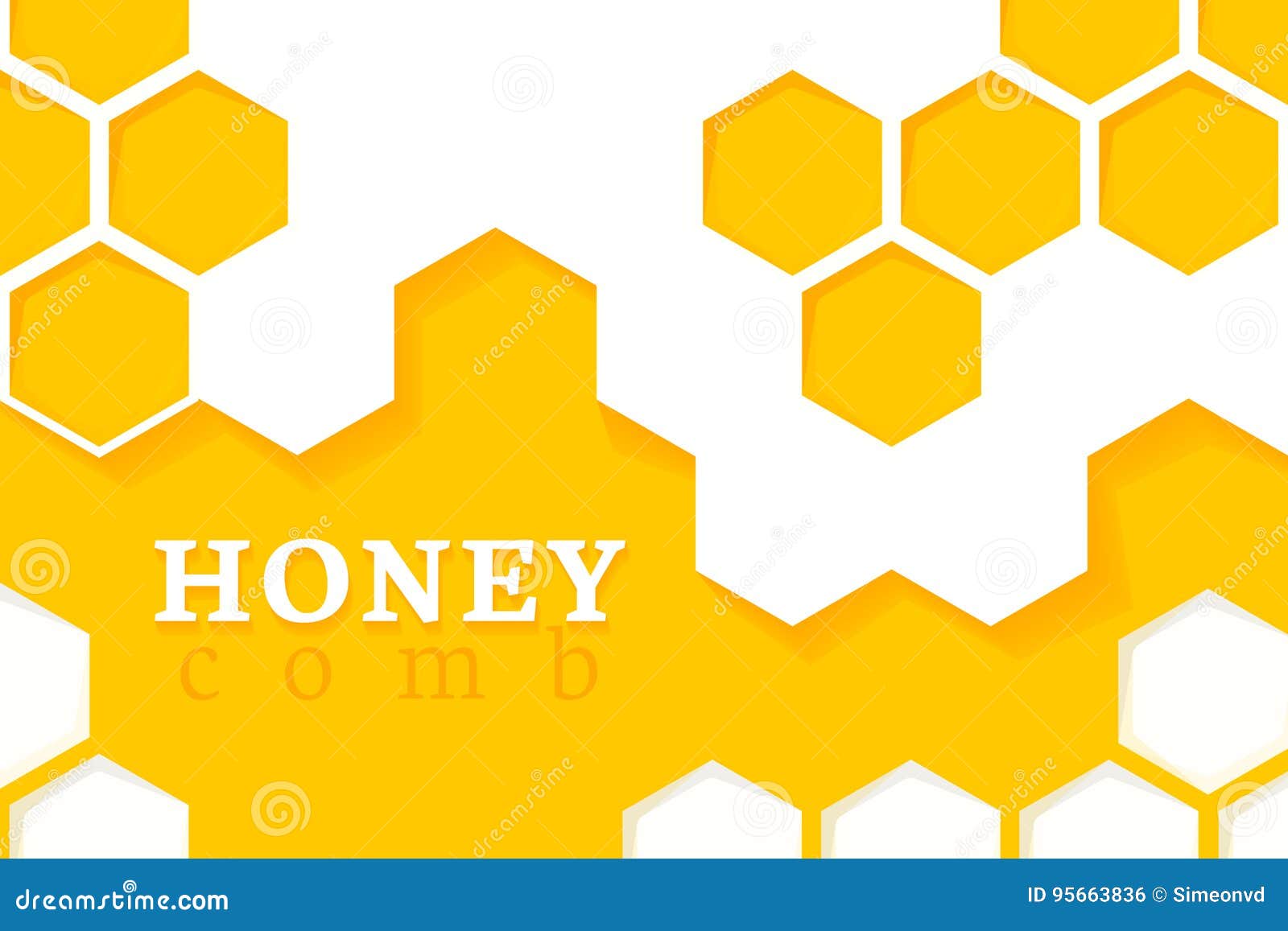 Honeycomb Background. Seamless Hexagons Pattern. Cartoon Vector ...