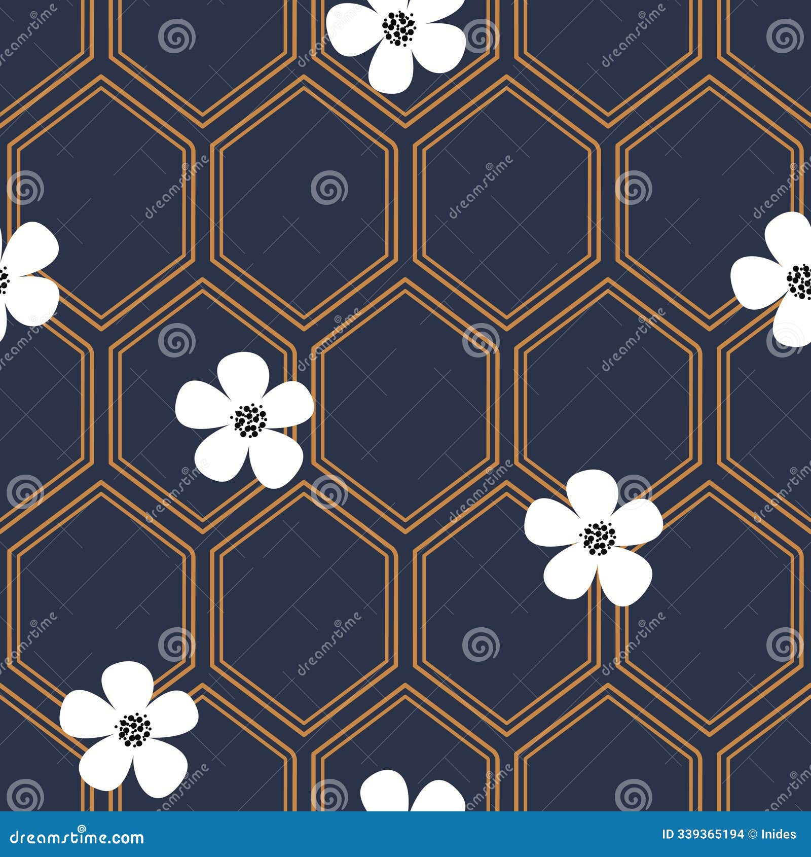 Honeycomb Cells Geometric Lines Seamless Vector Pattern. Geometry ...