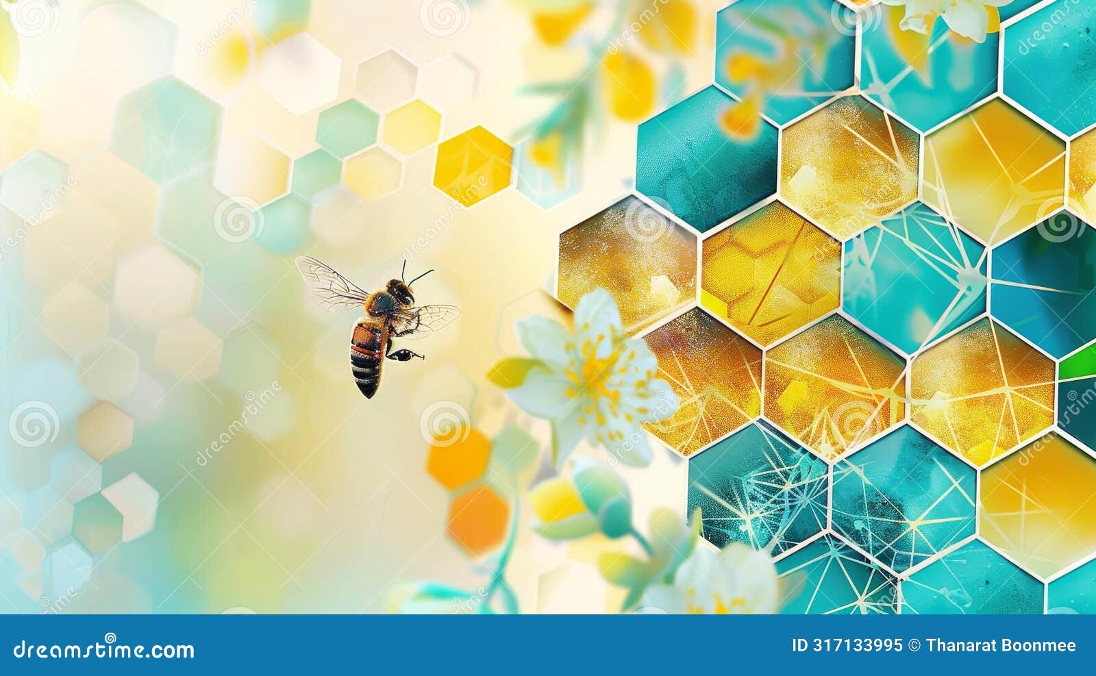 Honeycomb Collage Template Interconnected Hexagons for Unique Structure ...