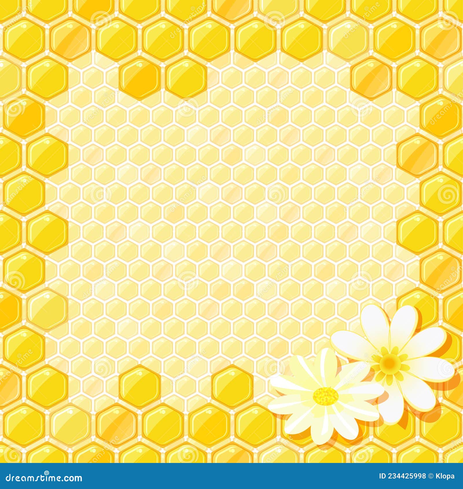 Honeycomb Frame with Flower Stock Illustration - Illustration of ...
