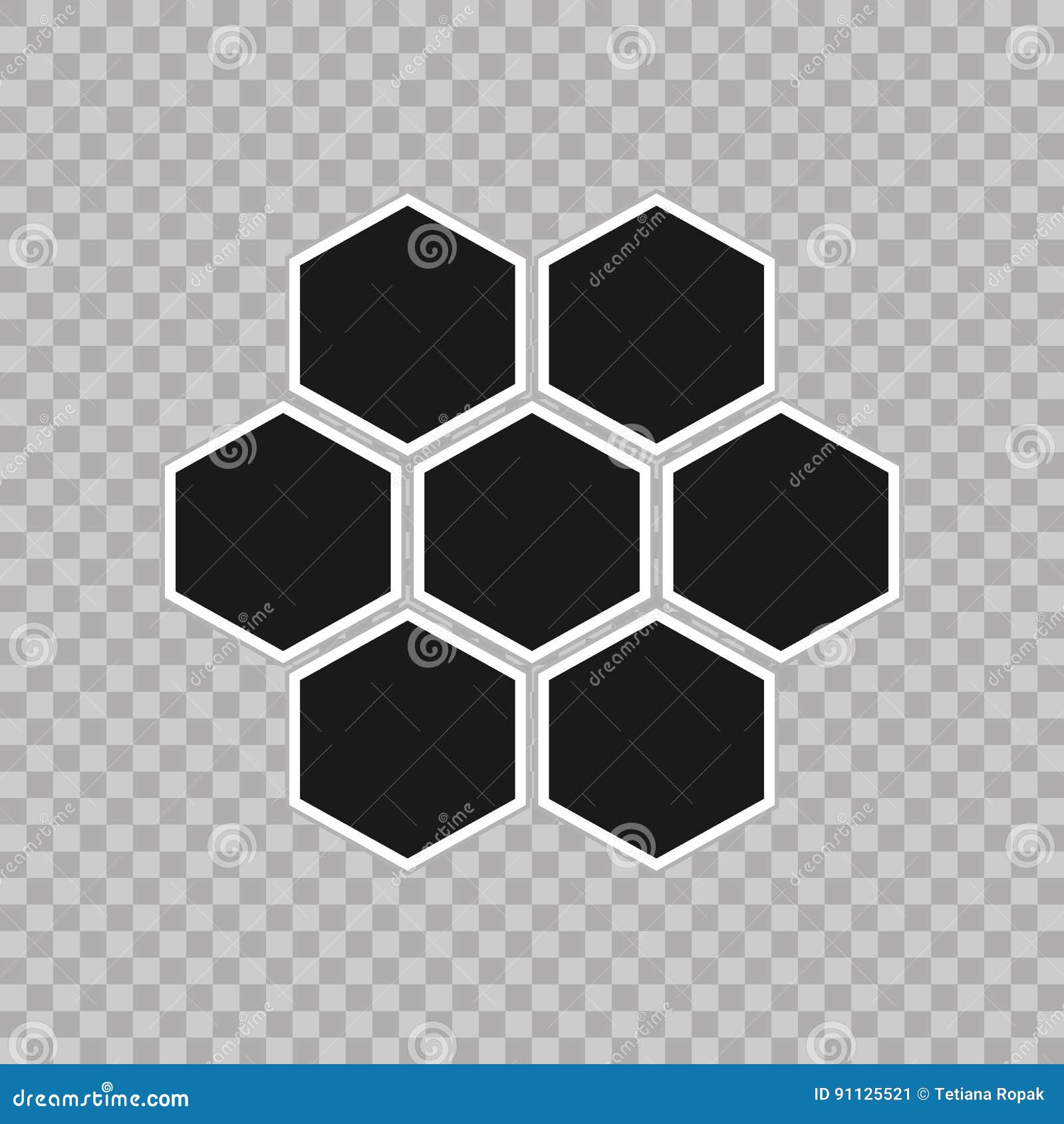 Honeycomb Frame Template. White Plastic Border on a Transparent ...