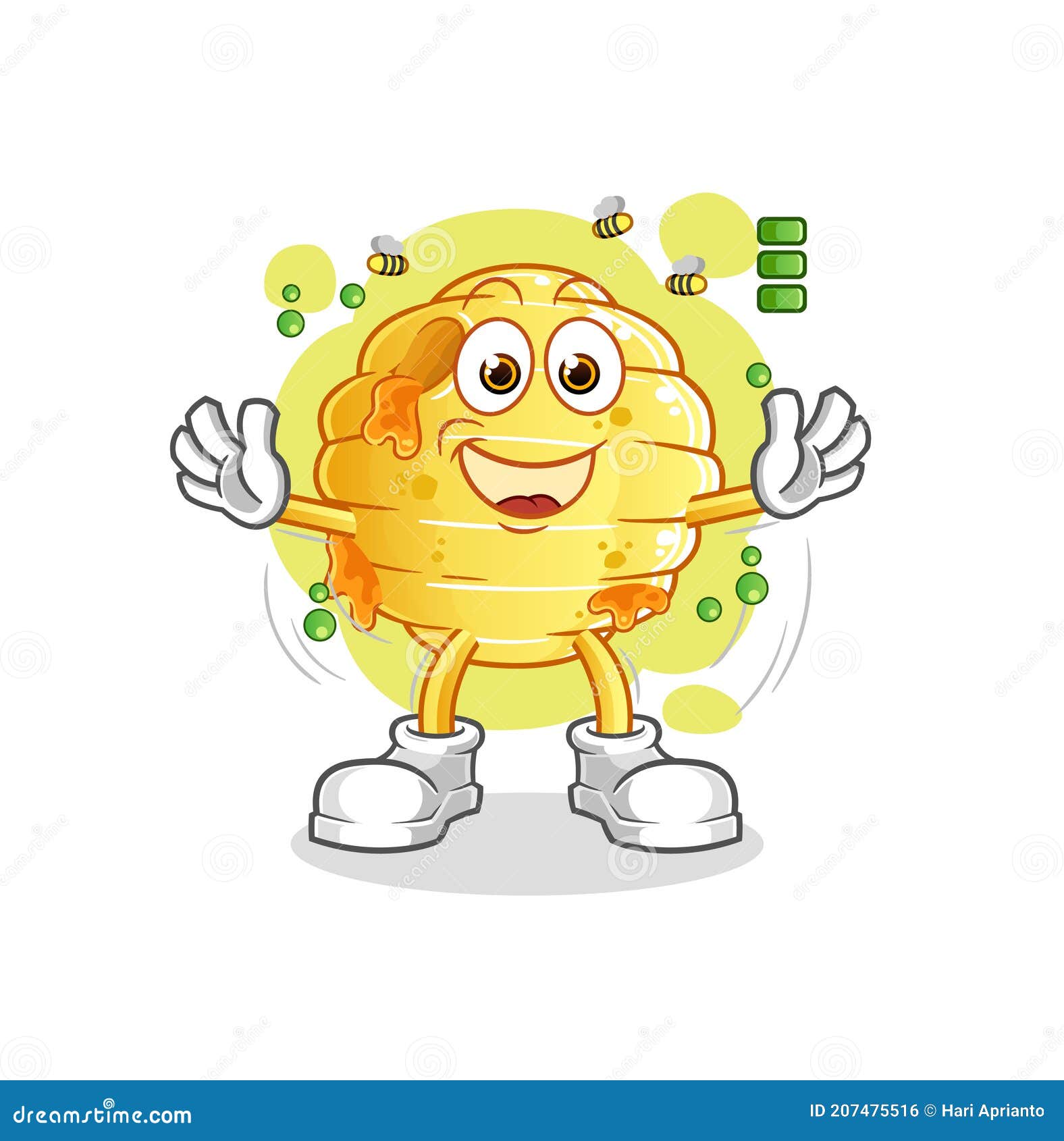 Honeycomb Full Battery Character. Cartoon Mascot Vector Stock Vector ...
