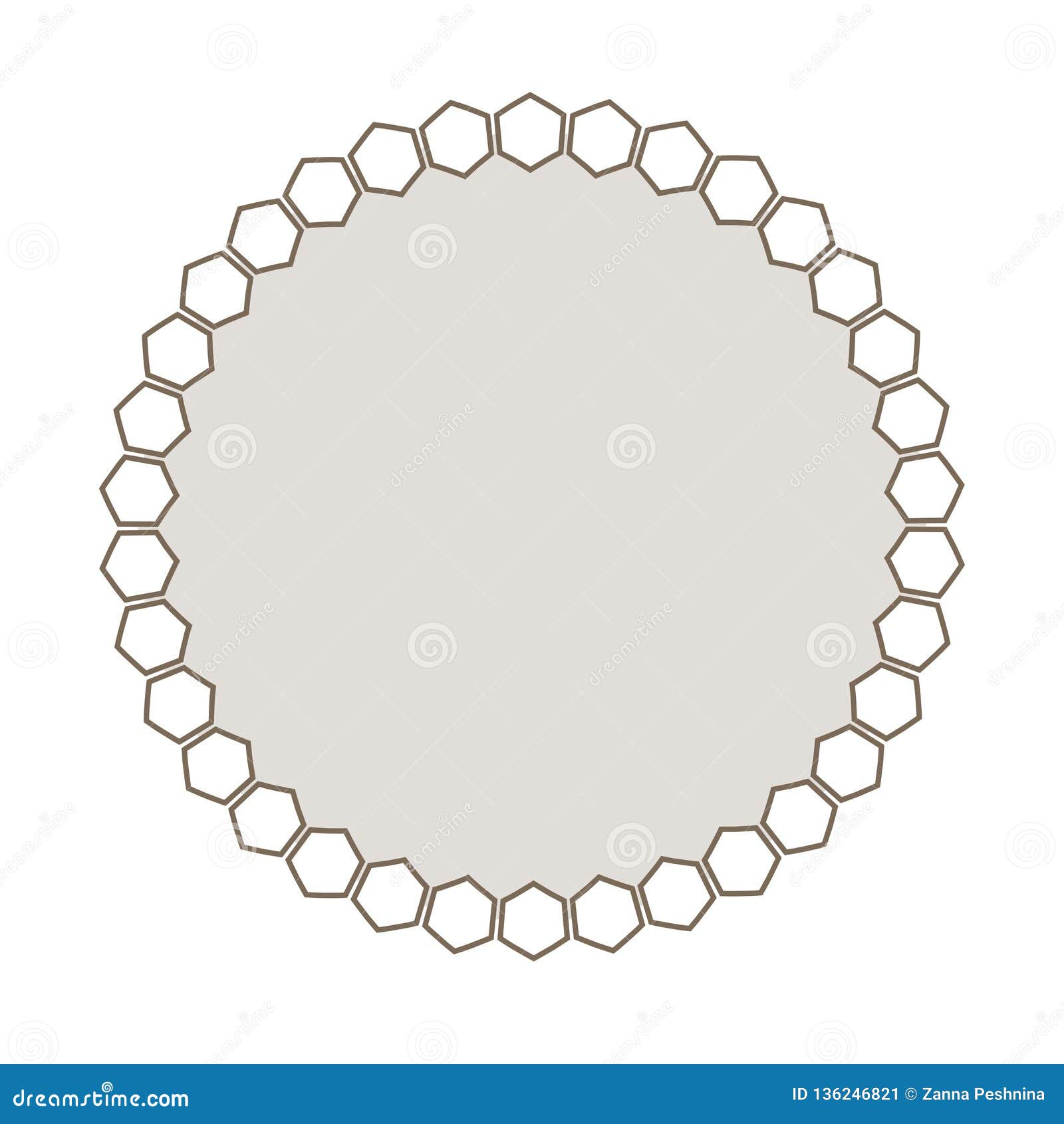 Honeycomb Graphic Round Frame. . Vector and Illustration Stock Vector ...