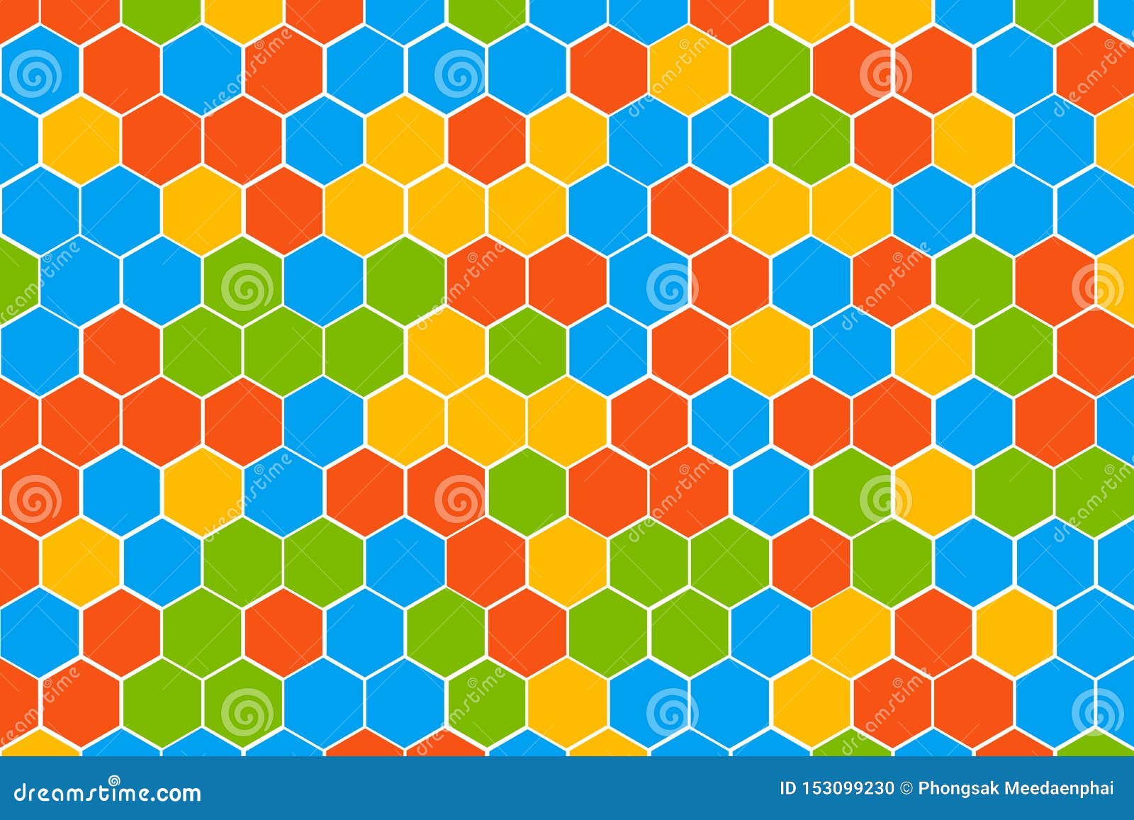 Honeycomb Grid Tile Random Background of Multicolor or Colorful Red ...