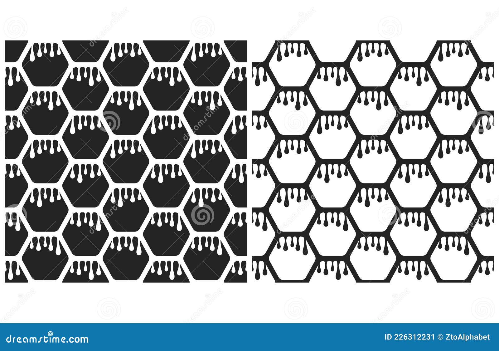 Honeycomb Hive Seamless Pattern Stock Vector - Illustration of decor ...