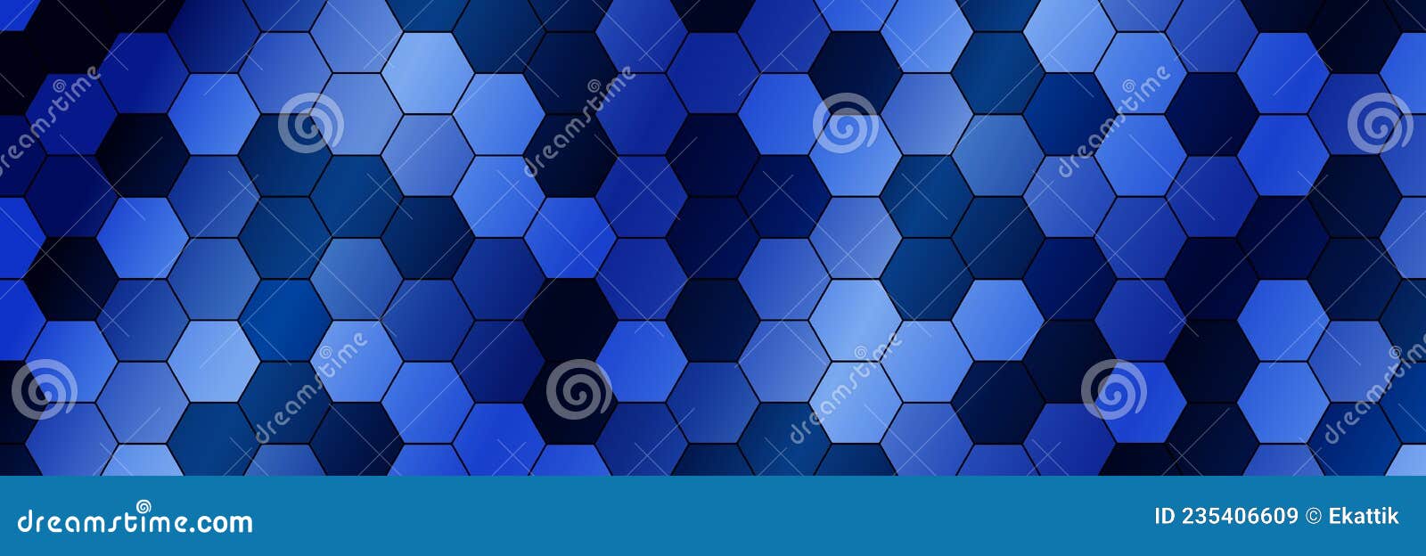 Honeycomb. Horizontal Blue Hexagon Background Stock Vector ...