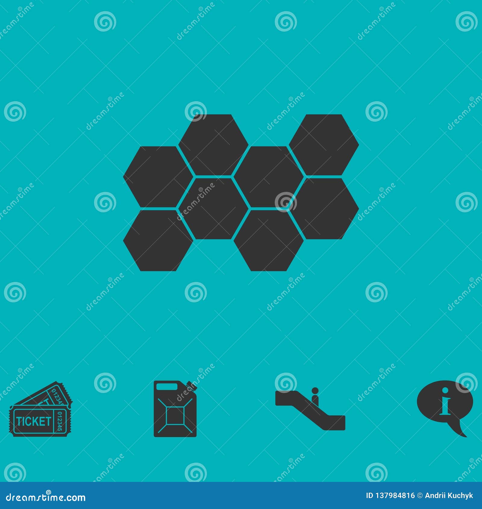 Honeycomb icon flat stock illustration. Illustration of line - 137984816