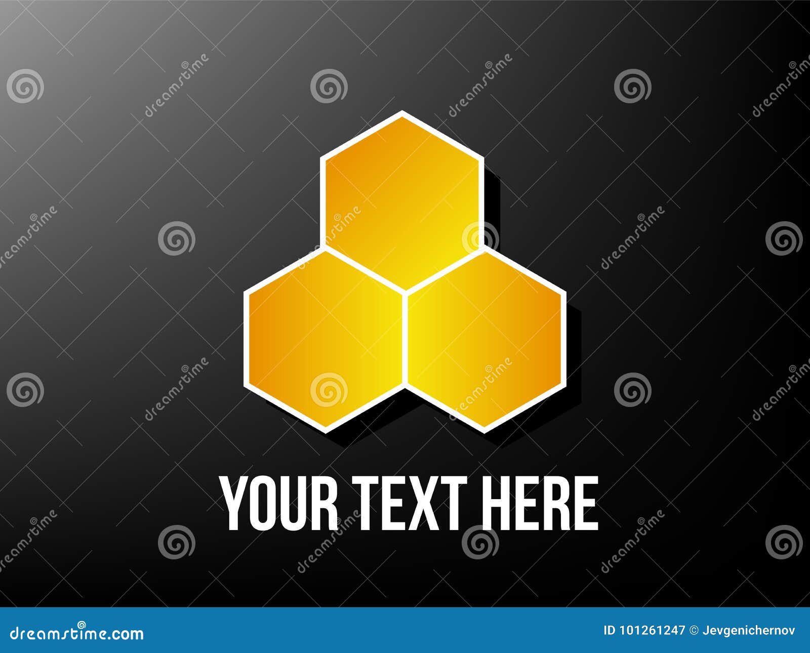 Honeycomb Logo on Black stock vector. Illustration of comb - 101261247