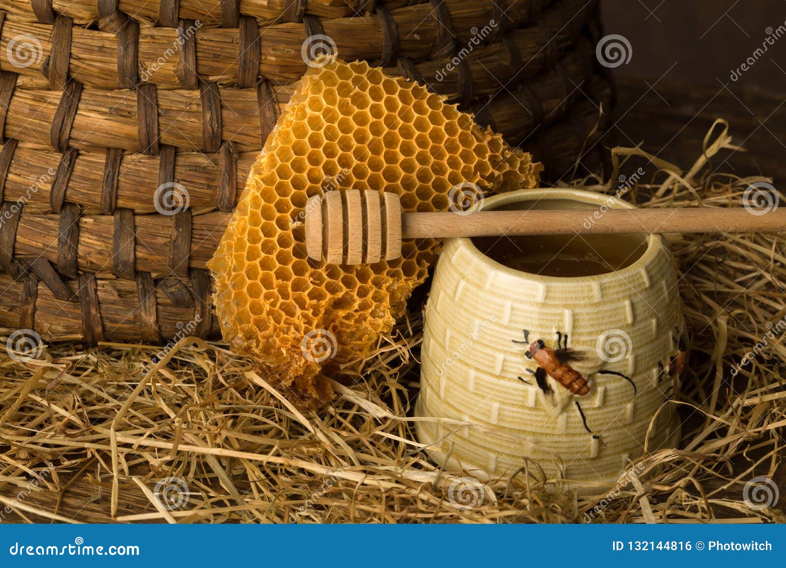Honeycomb and old beehive stock photo. Image of beeswax - 132144816
