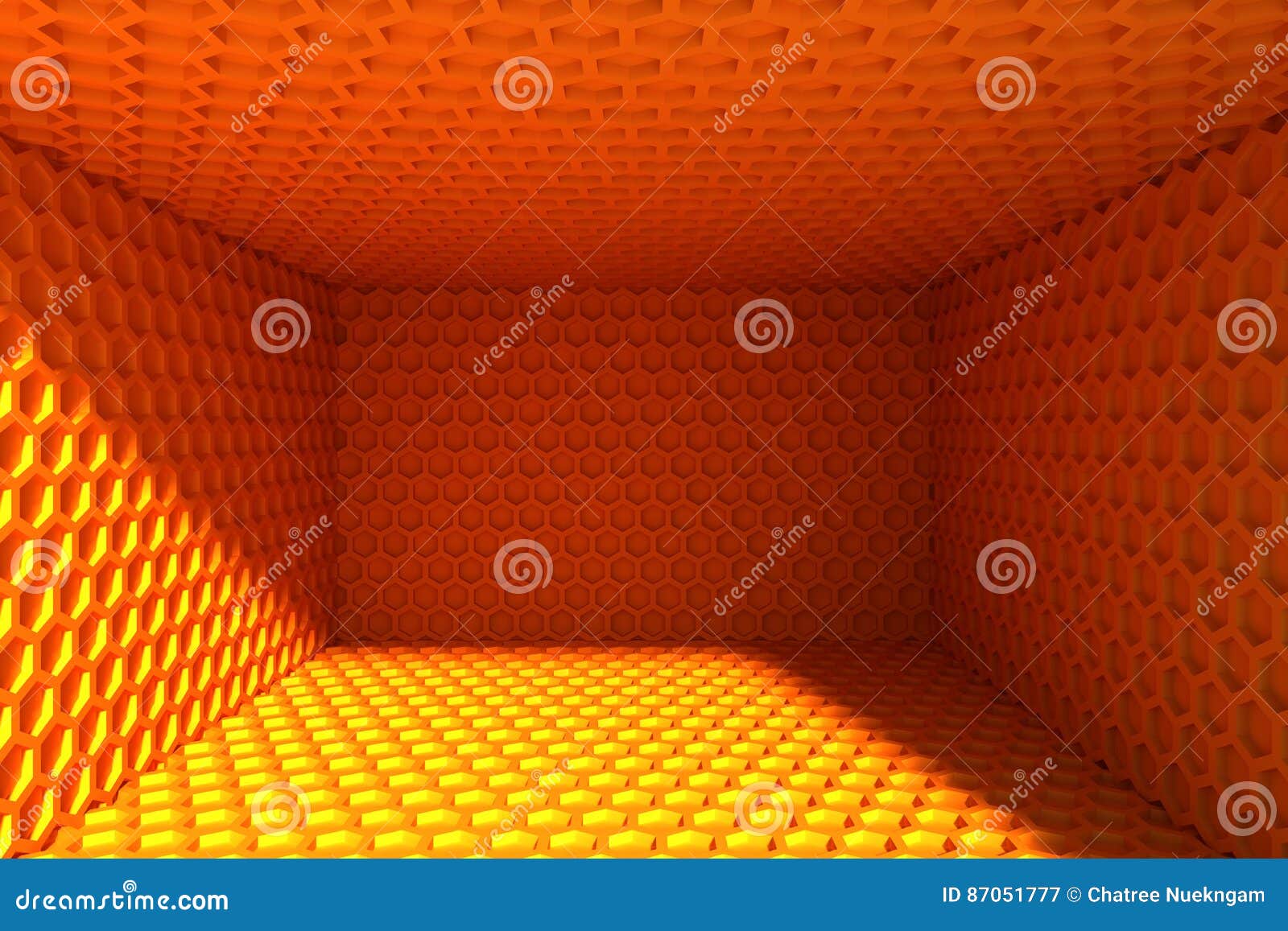 Honeycomb Pattern 3D Rendering Stock Illustration - Illustration of ...