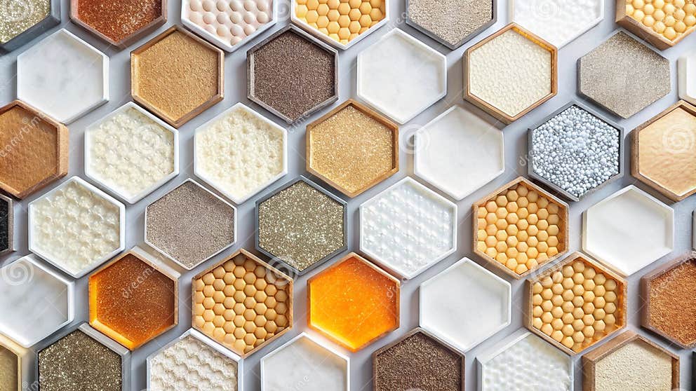 A Honeycomb Pattern of Hexagonal Cells Filled with Different Textures ...