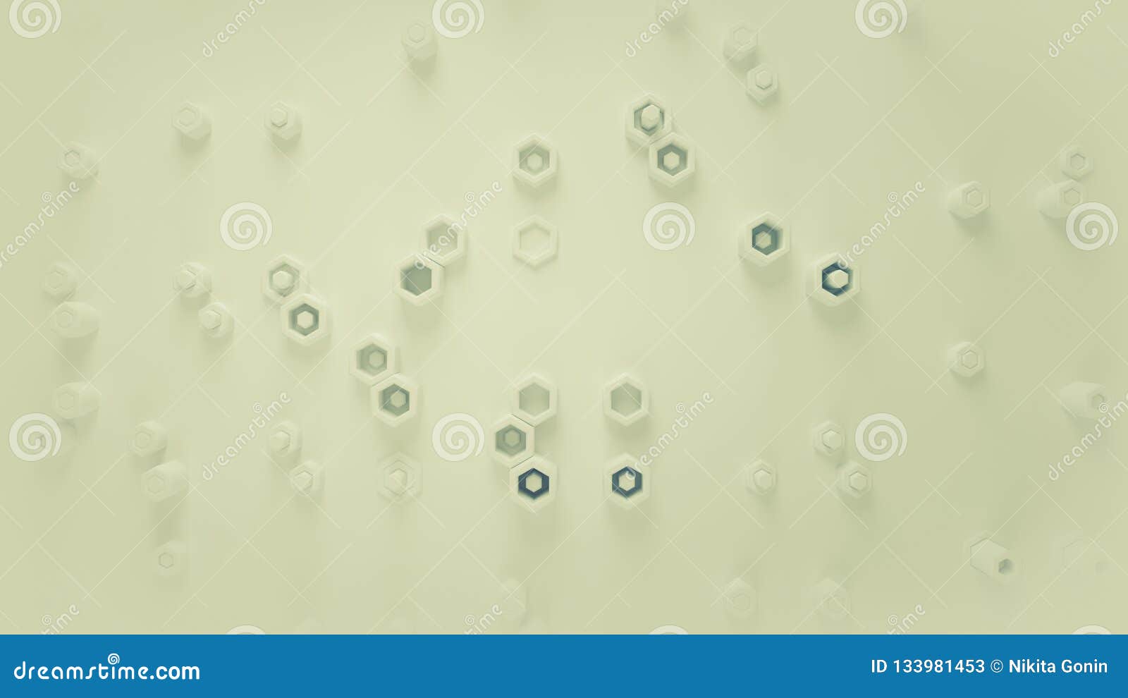 Honeycomb Pattern with Various Hexagons 3D Render Illustration Stock ...