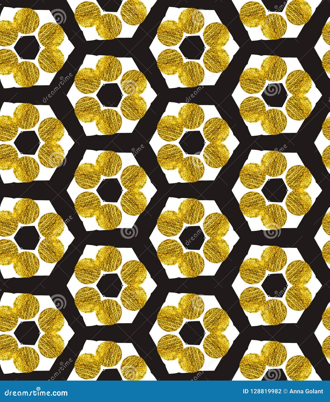 Honeycomb, Seamless Pattern. Repeating Background with Hexagons Stock ...