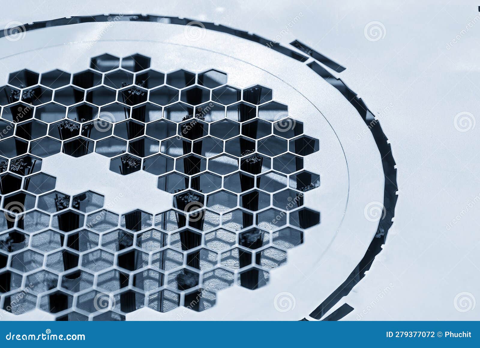 The Honeycomb Shape At The Sheet Metal From Laser Cutting Process Stock ...
