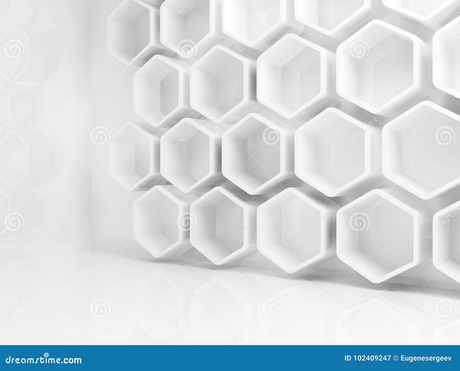Honeycomb Structures on the Wall, 3d Stock Illustration - Illustration ...