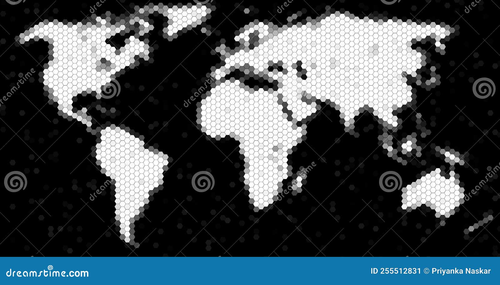 Honeycomb Style Pixelated Word Map. Good for 3D Texture, Bump or ...