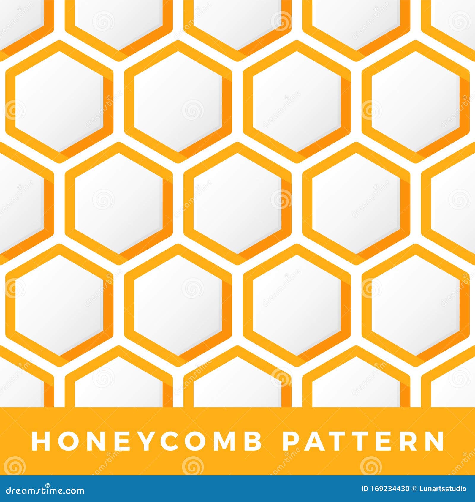 Honeycomb Vector Seamless Pattern. Outline Hexagon Vector Natural Honey ...