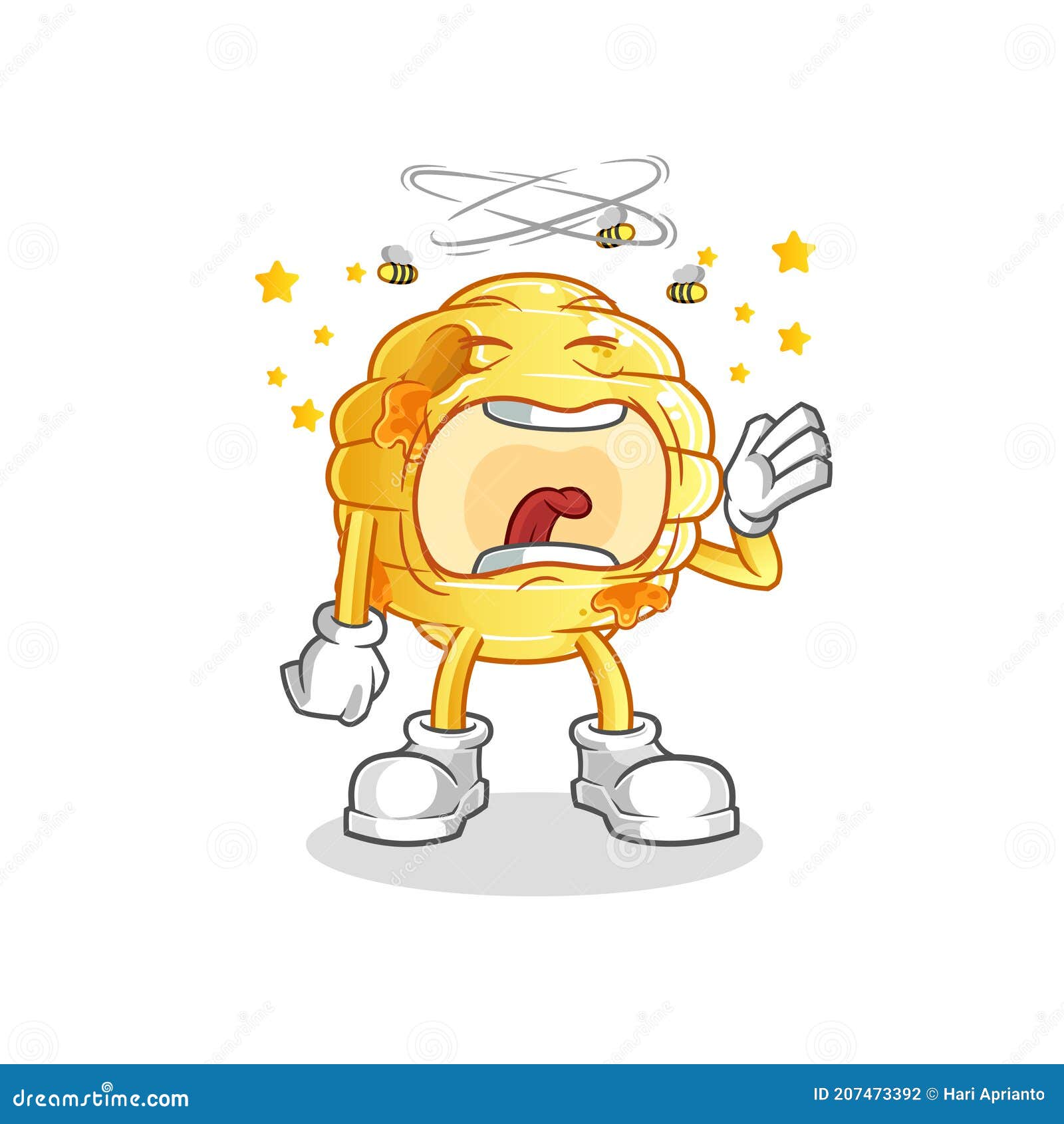 Honeycomb Yawn Character. Cartoon Mascot Vector Stock Vector ...