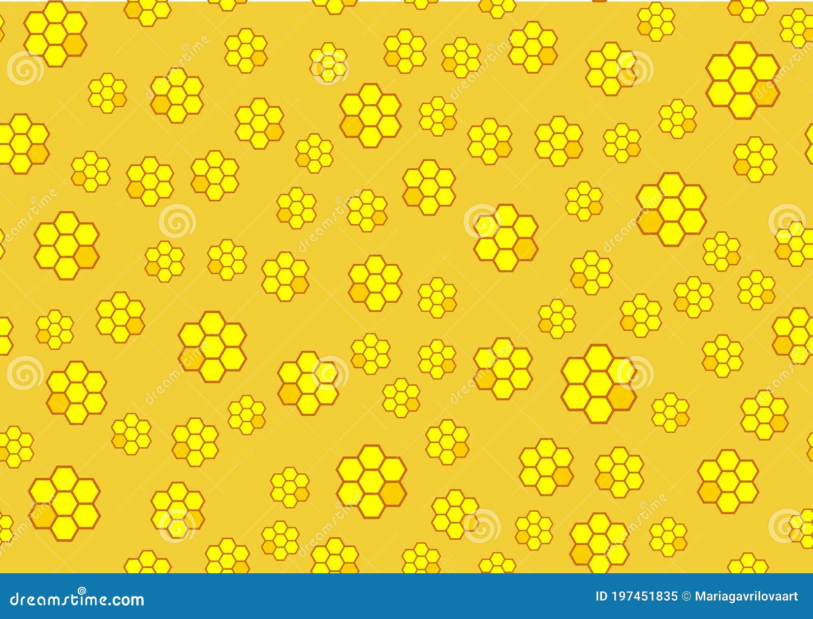 Honeycomb Yellow Composition Background. Vector Illustration of ...