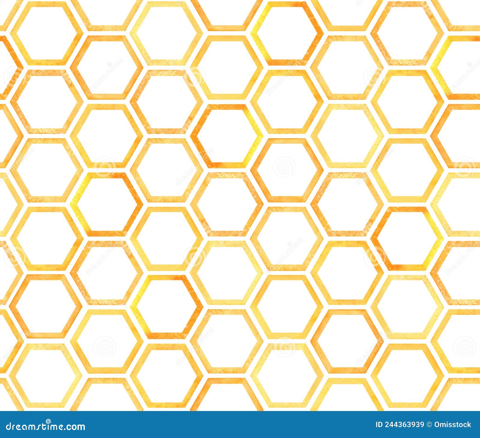 Honeycombs Seamless Pattern, Poligon Repeat Pattern, Watercolor ...