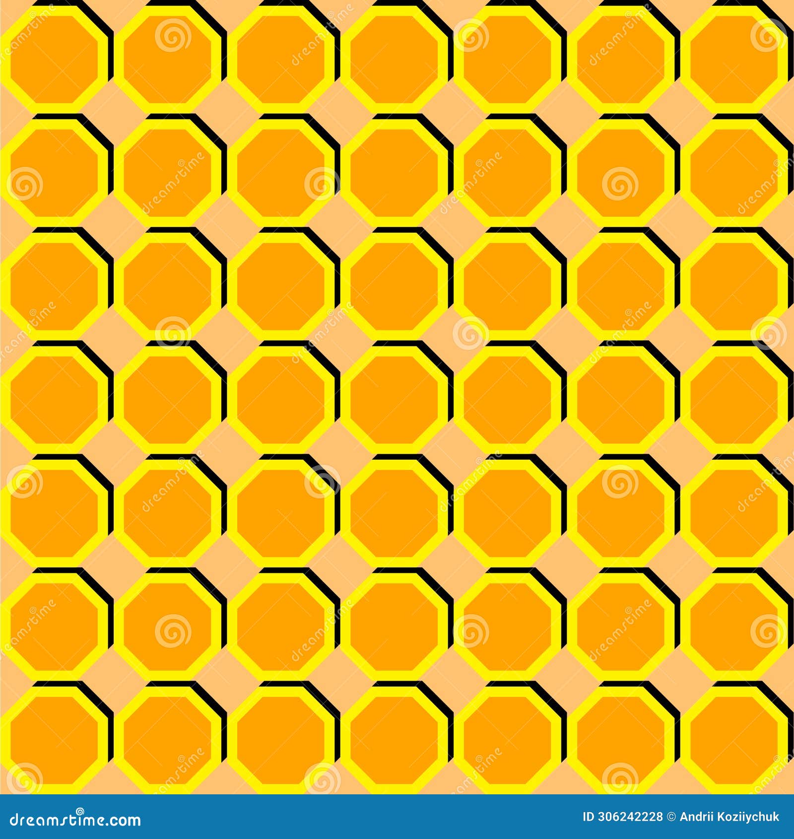 Honeycombs Vector Seamless Background. Background with Bee Hive Pattern ...