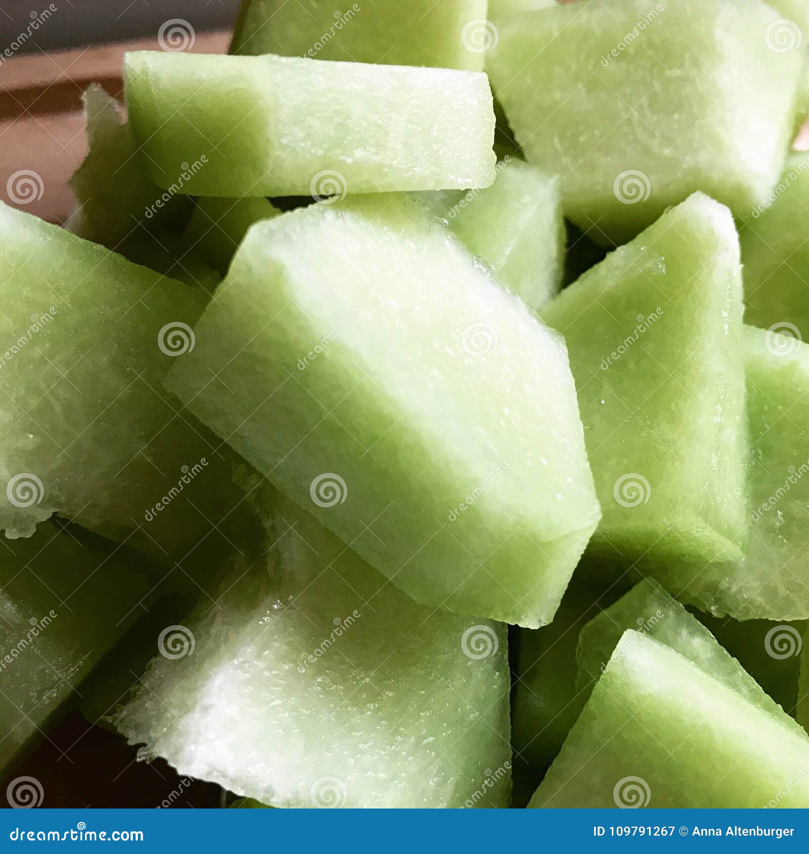 Honeydew melon cubes stock image. Image of fruity, selection - 109791267