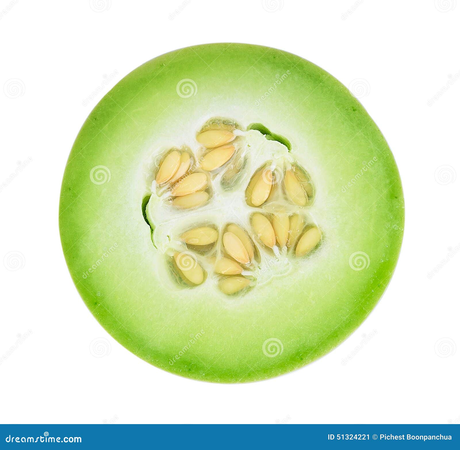 Honeydew Melon Sliced in Half Isolated on White Stock Image - Image of ...