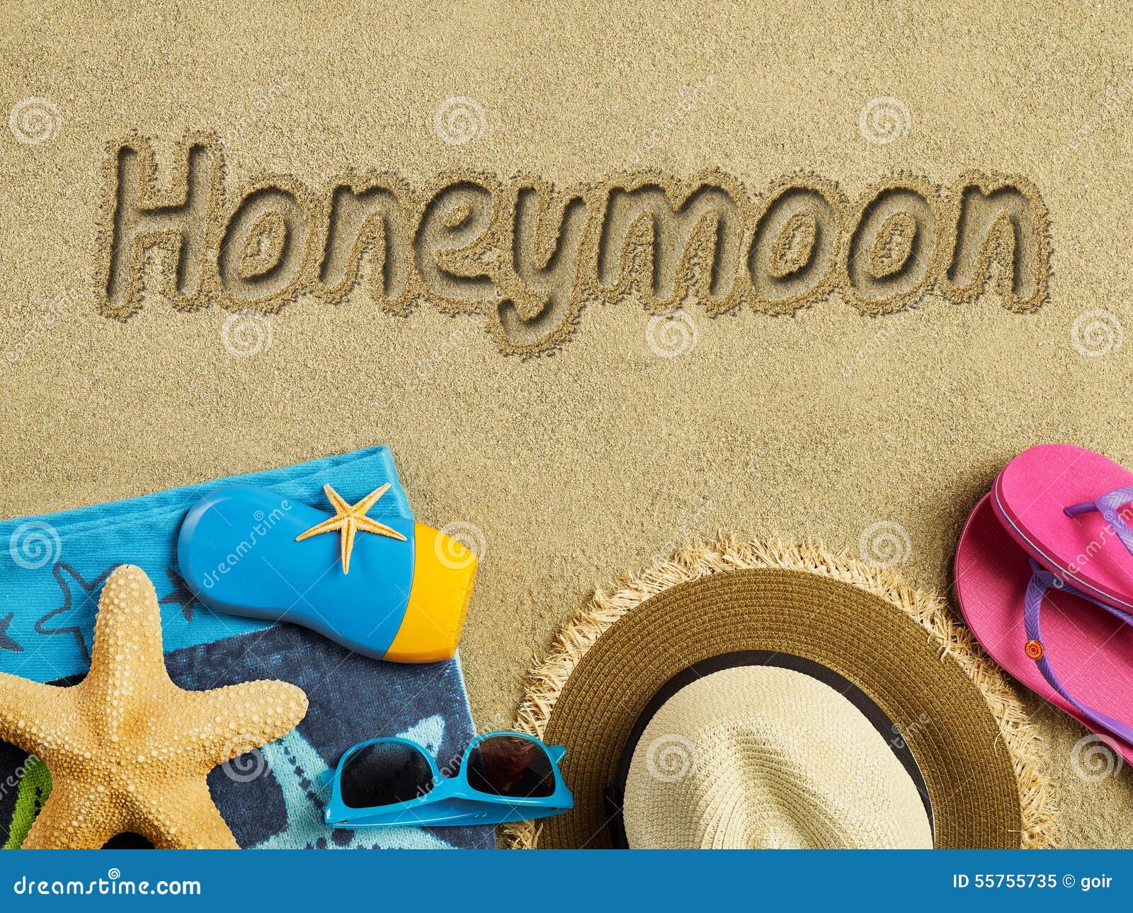 Honeymoon on the beach stock image. Image of destinations - 55755735