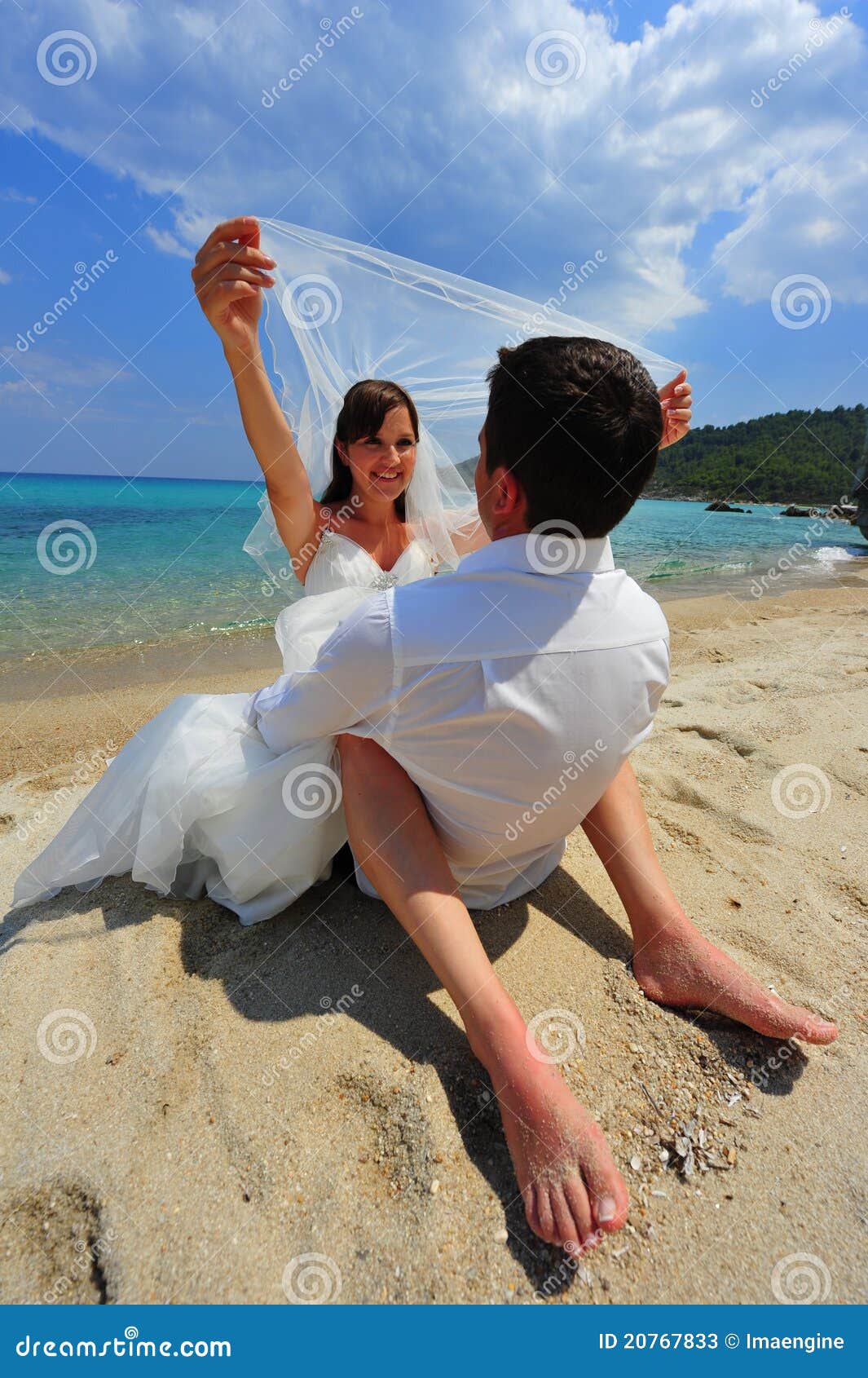 Honeymoon Euphoria - Bride and Groom Stock Image - Image of exotic ...