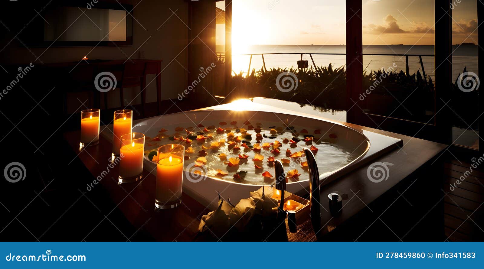 Honeymoon Romance Luxury Spa Relaxation High Contrast Three Generative ...