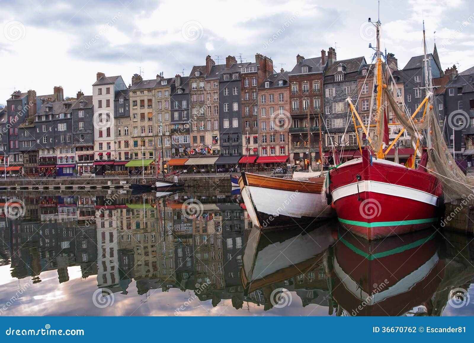 Honfleur Normandy, France Summer Evening Harbor View Stock Photo ...