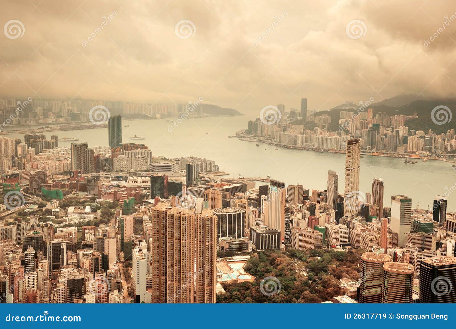 Hong Kong aerial view stock image. Image of kong, metropolis - 26317719