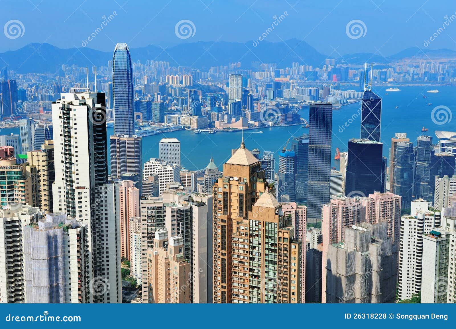 Hong Kong aerial view stock photo. Image of beautiful - 26318228