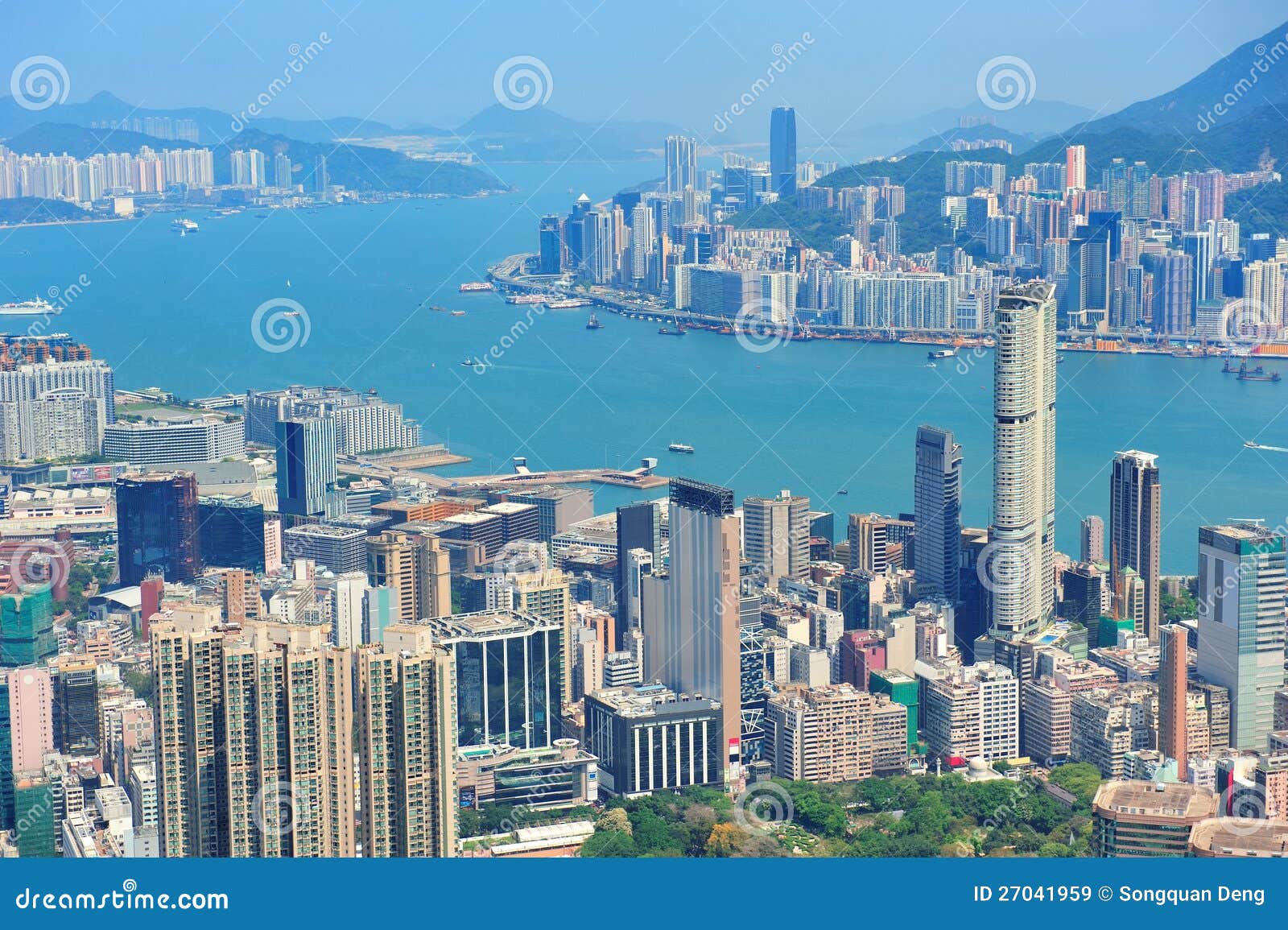 Hong Kong aerial view stock image. Image of landscape - 27041959