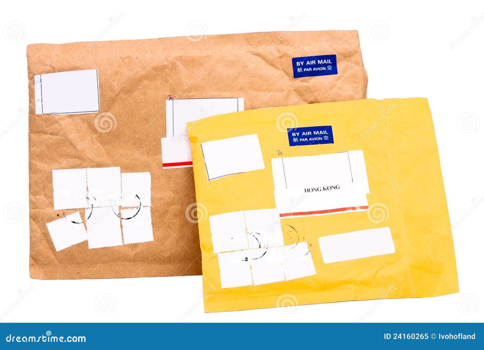 Hong Kong Air Mail Double Front Stock Image - Image of envelope ...