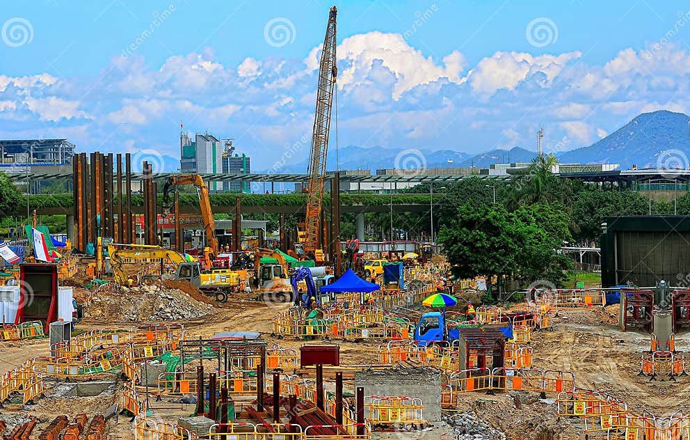 Hong Kong Building Construction Editorial Photography - Image of ...