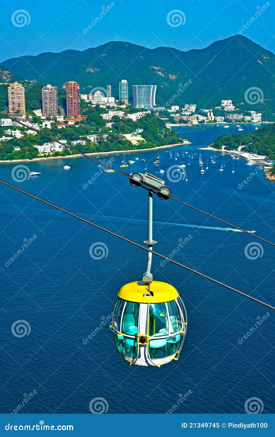 Hong kong cable car stock image. Image of mountain, cable - 21349745
