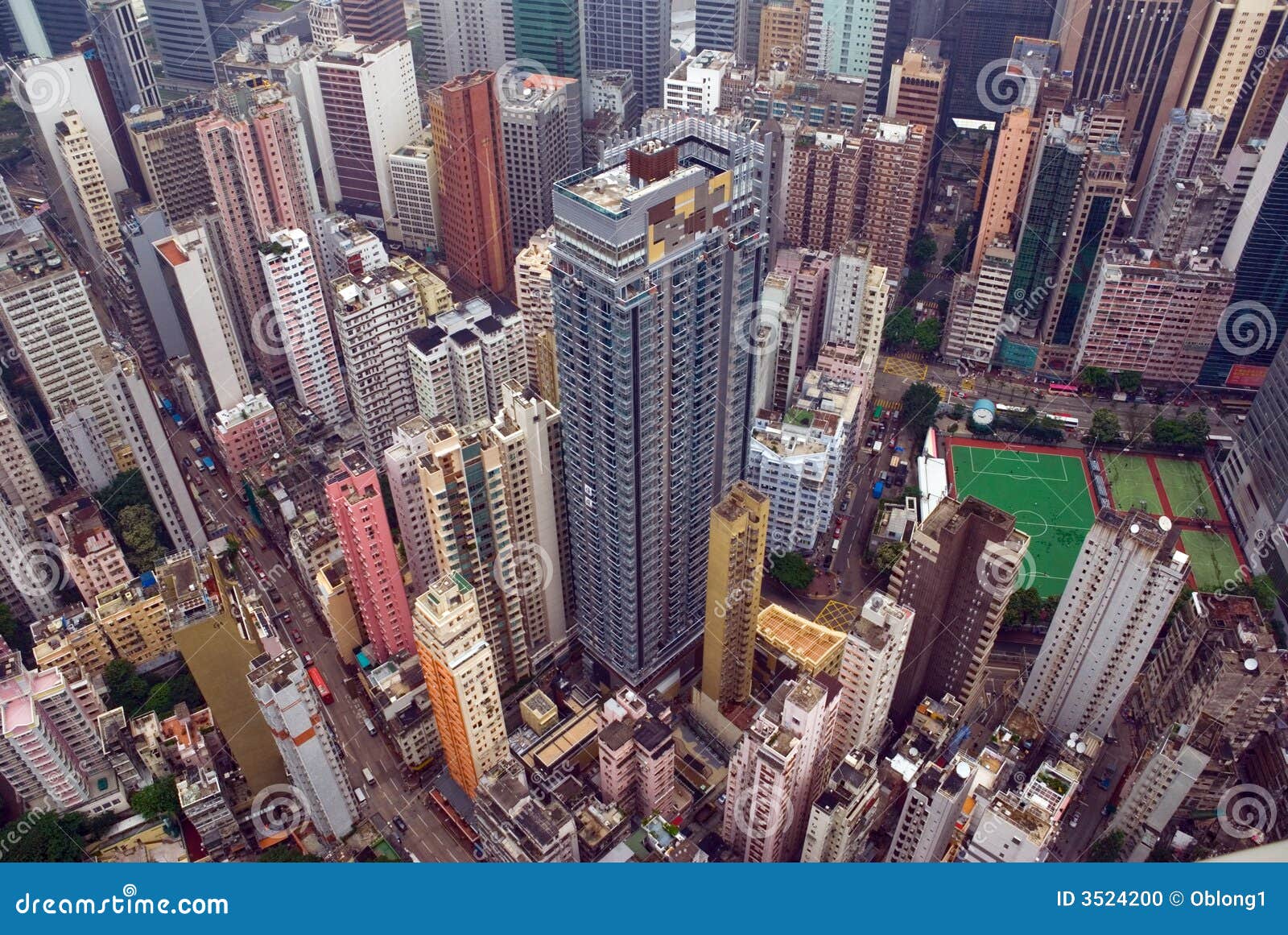 Hong Kong City aerial view stock photo. Image of congestion - 3524200