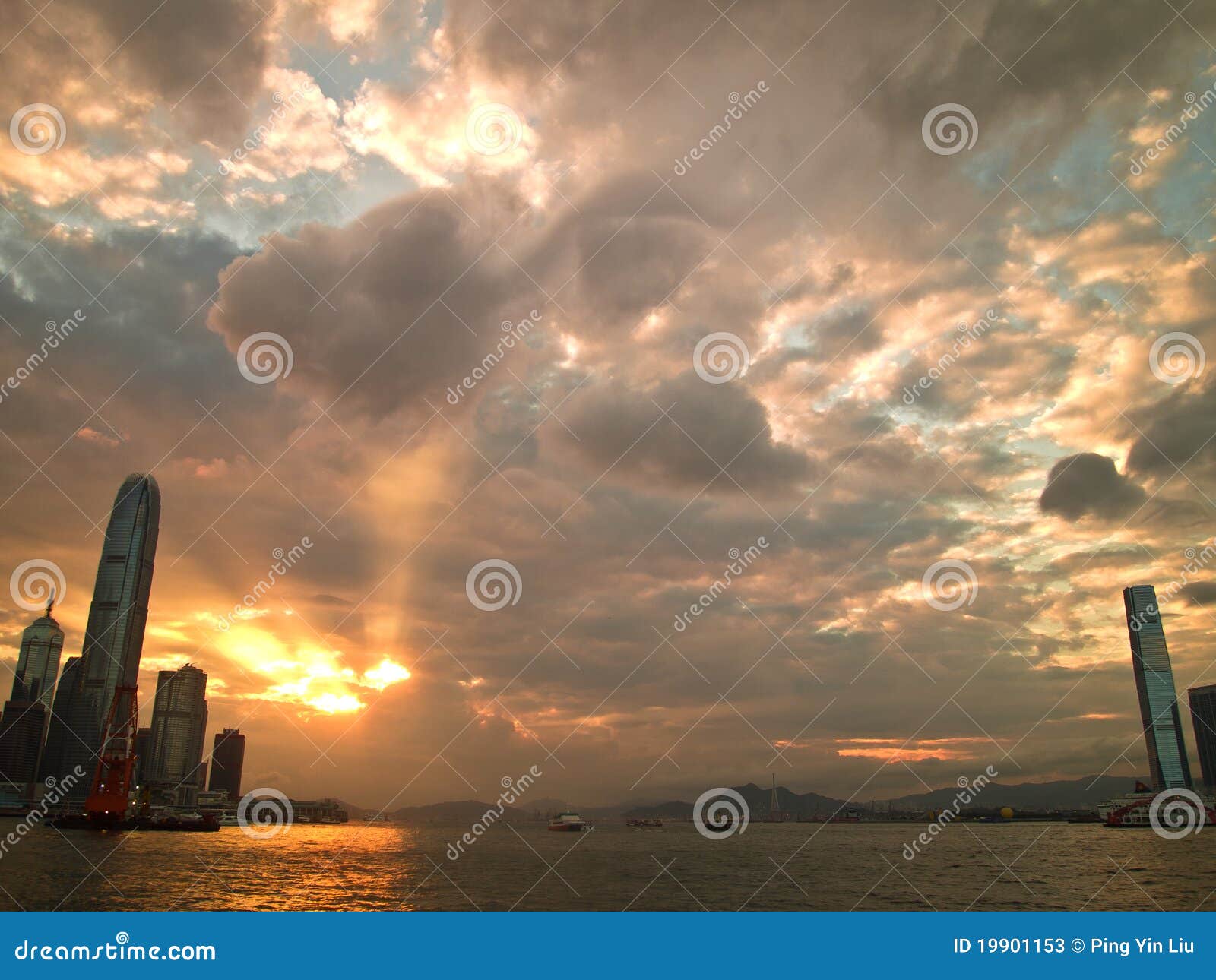 Hong Kong City Sunset stock image. Image of skyline, oriental - 19901153