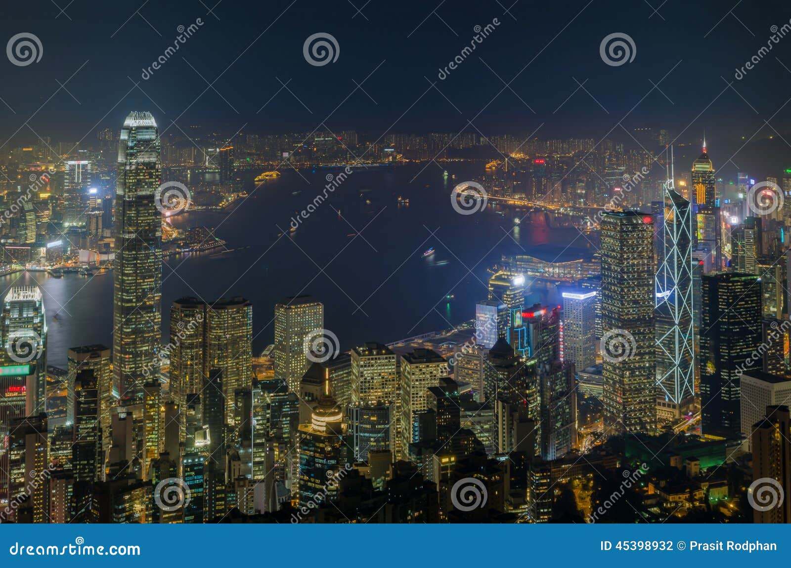 Hong Kong City View at Night Stock Photo - Image of moder, nightscape ...