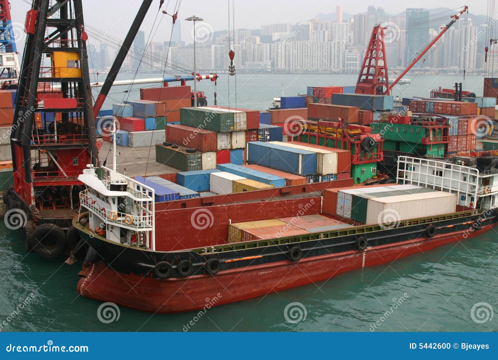 Hong Kong Container Terminal Stock Photo - Image of load, metal: 5442600