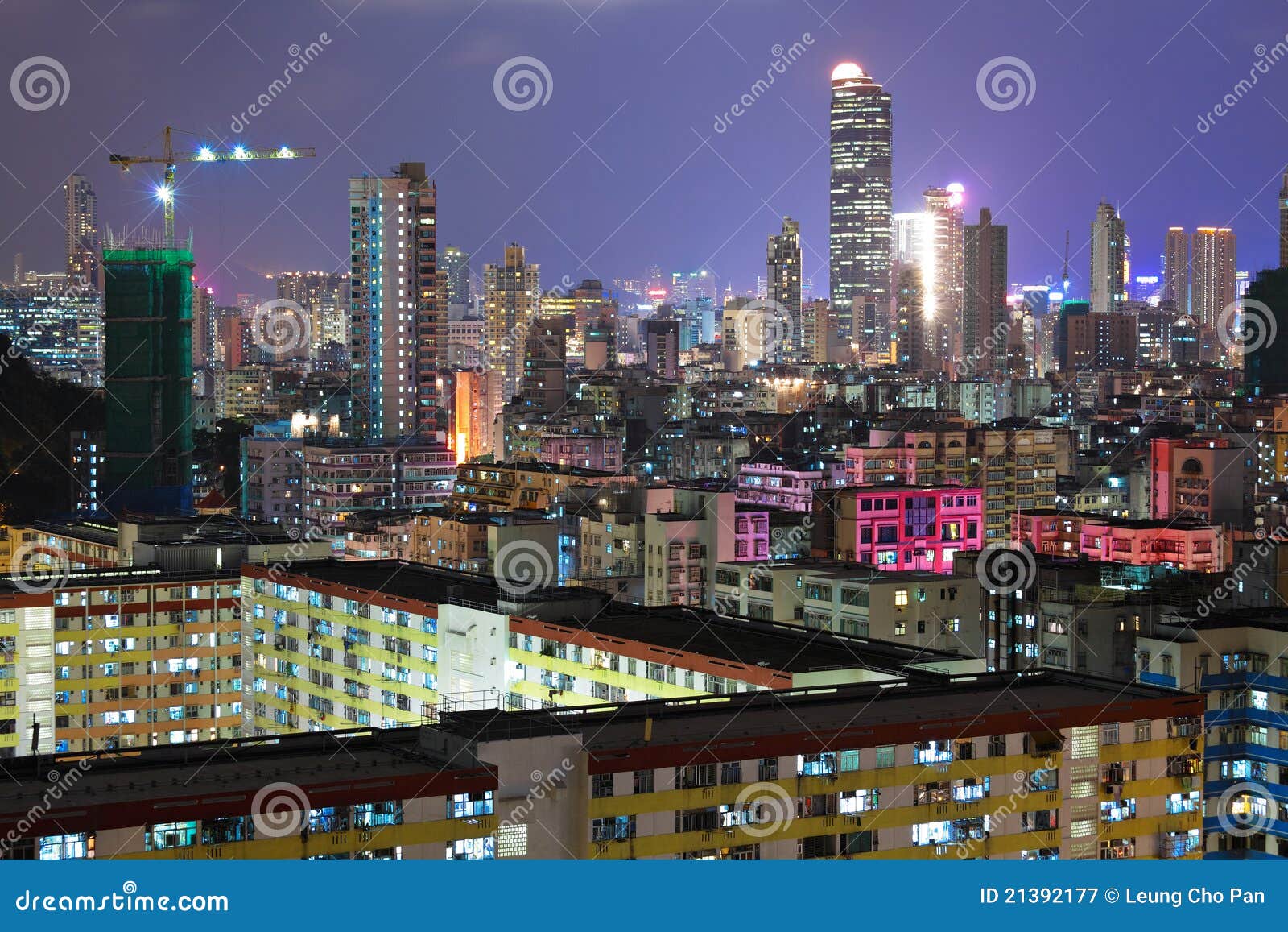 Hong Kong with Crowded Building Stock Image - Image of harbor ...
