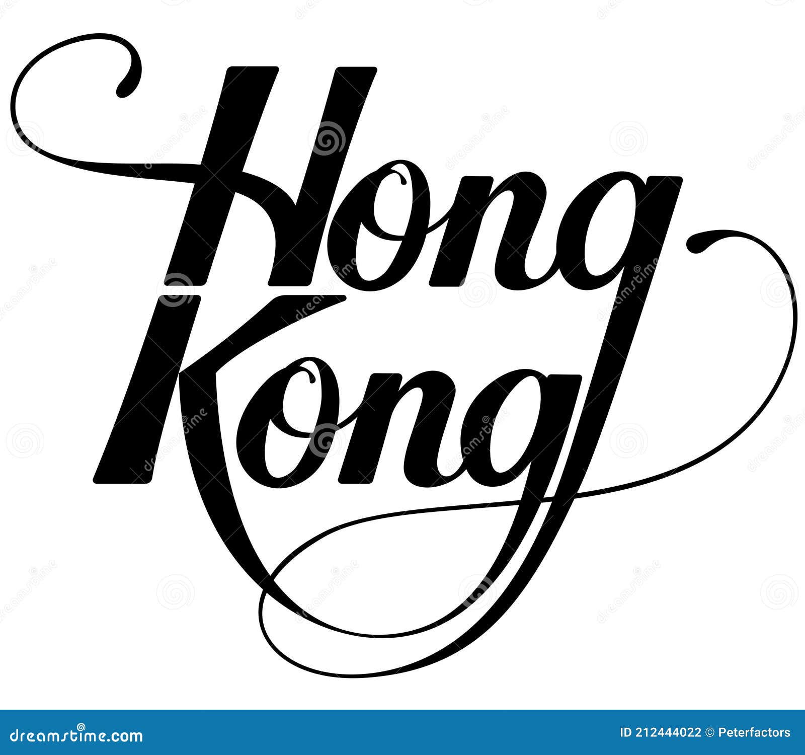 Hong Kong - Custom Calligraphy Text Stock Vector - Illustration of ...