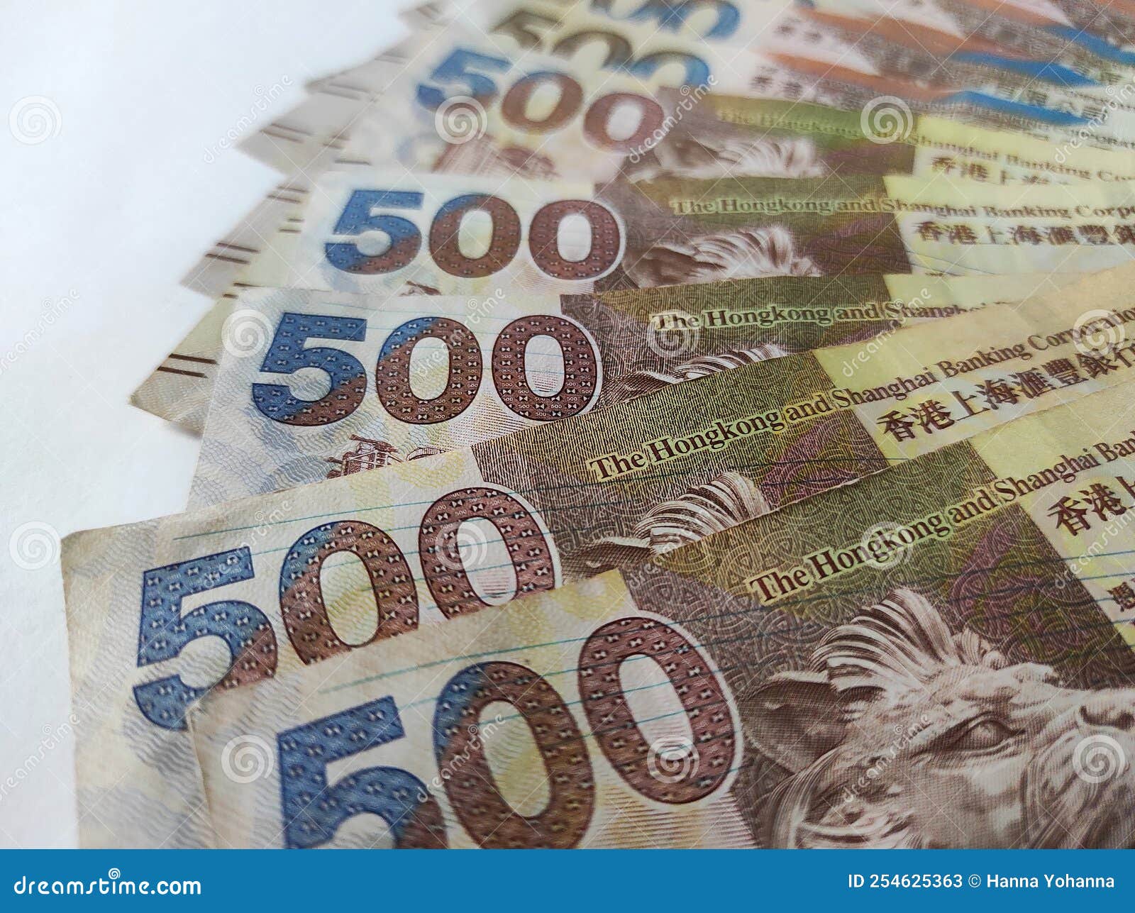 Hong Kong 500 Dollar Banknote on White Background Editorial Stock Photo ...