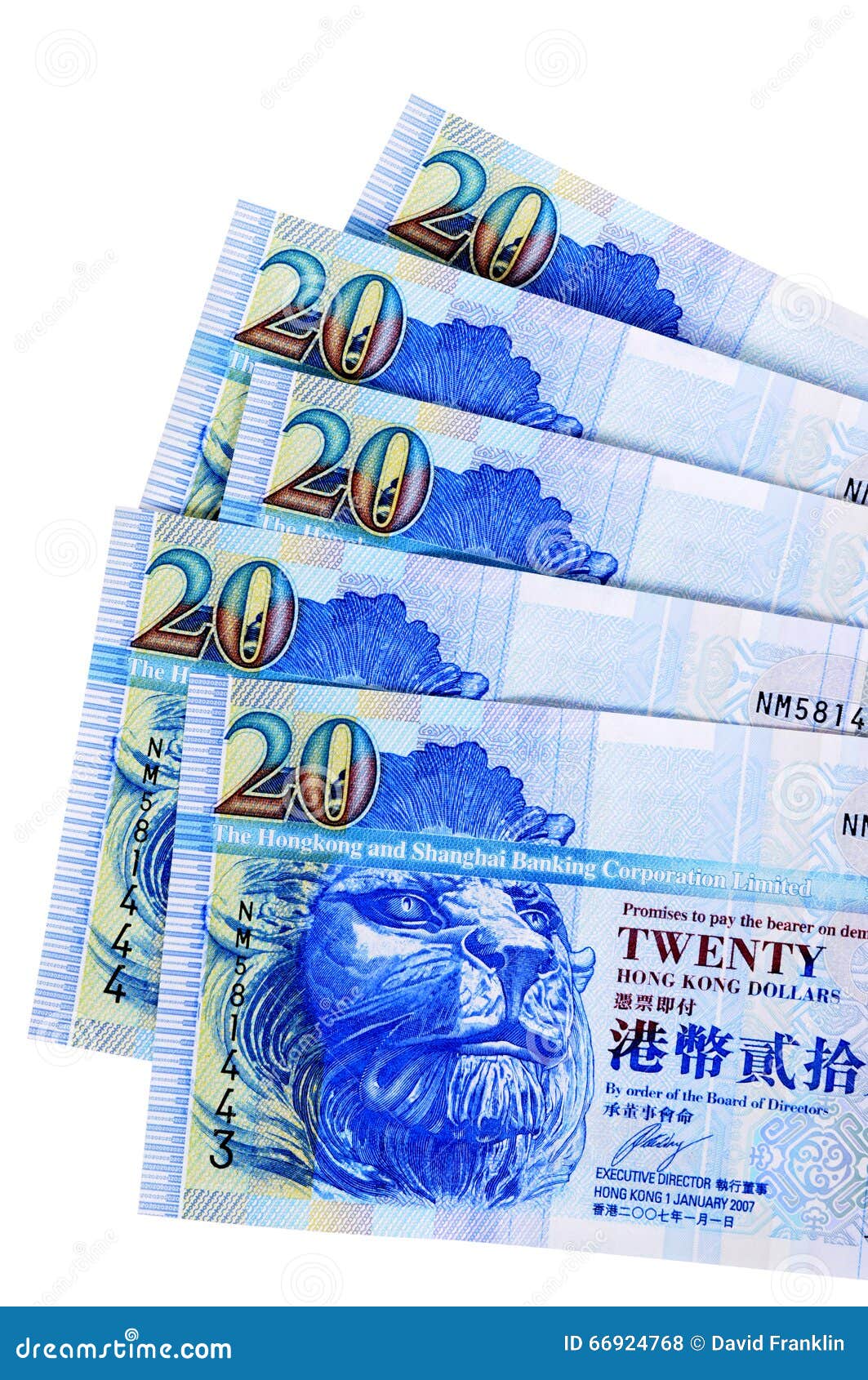 Hong Kong Dollar Currency Bills Isolated on White Stock Photo - Image ...