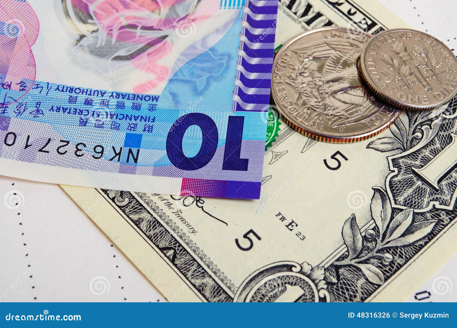 Hong Kong Dollar Exchange Rate. Stock Photo - Image of coins, rates ...