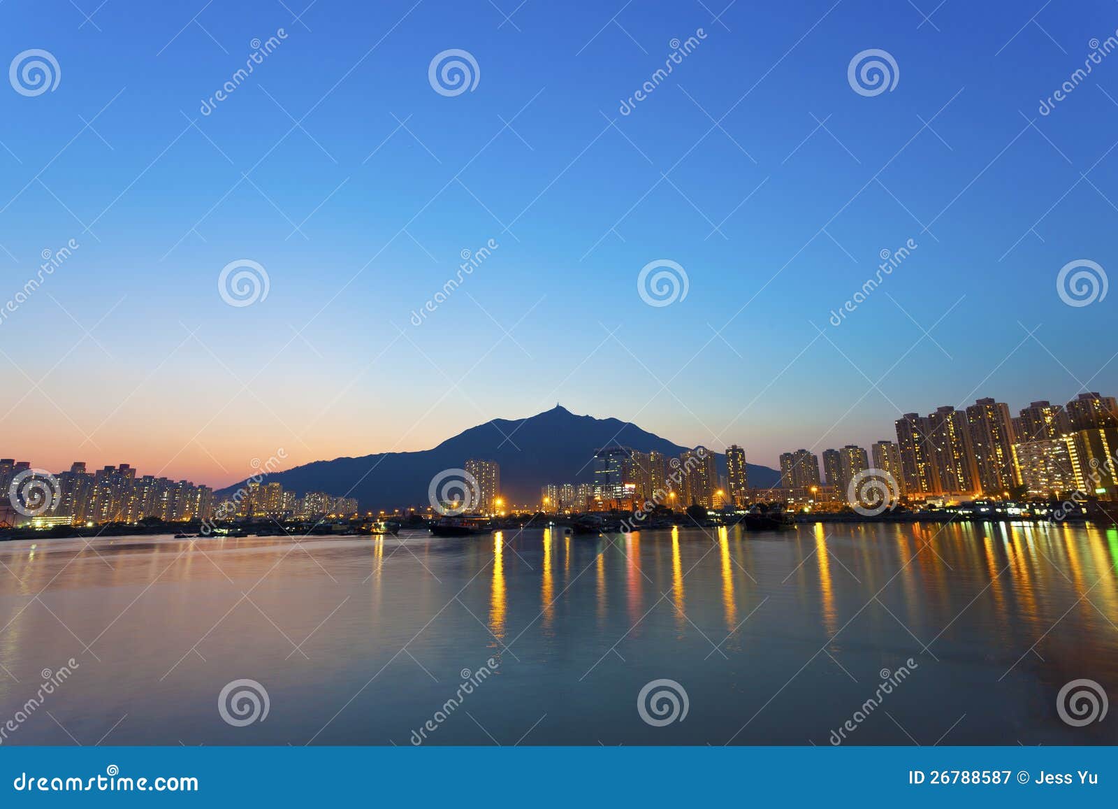 Hong Kong Downtown, Tuen Mun at Sunset. Stock Image - Image of chinese ...