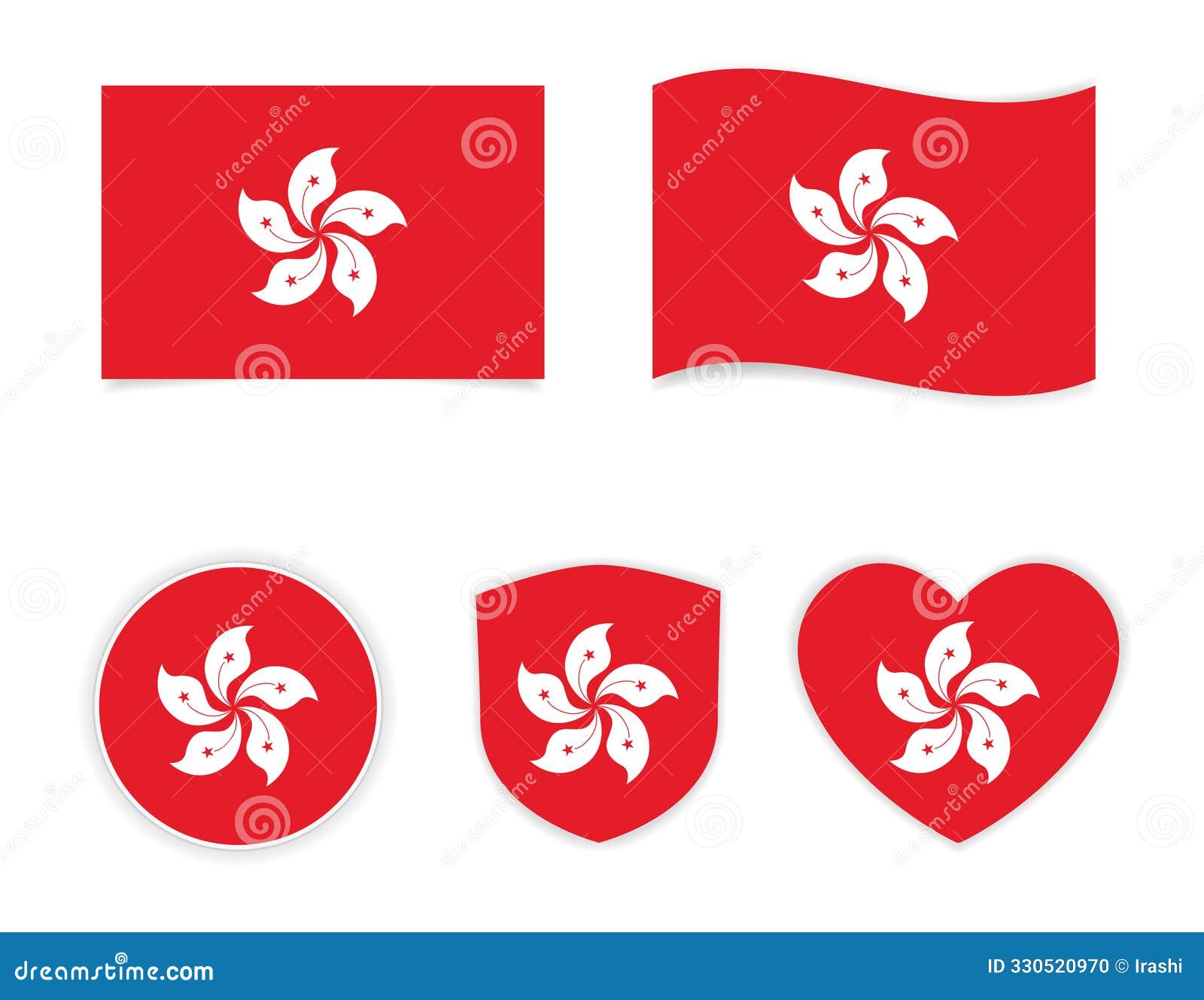 Hong kong flag icon stock vector. Illustration of abstract - 330520970