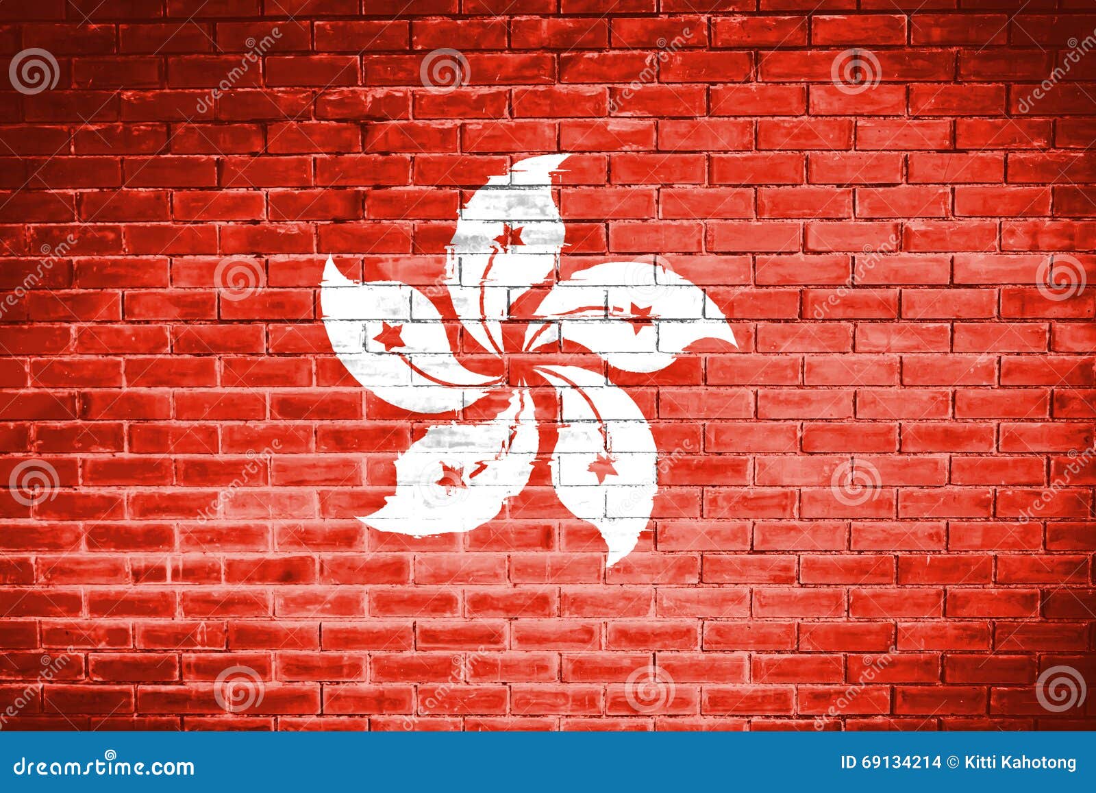 Hong Kong Flag,wall Texture Background Stock Illustration ...